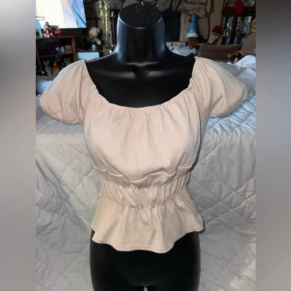 Zara | Tops | Zara Off Shoulder Cropped Pablum Stretch Top | Poshmark